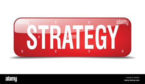 Strategy Red Square 3d Realistic Isolated Web Button Stock Vector Image
