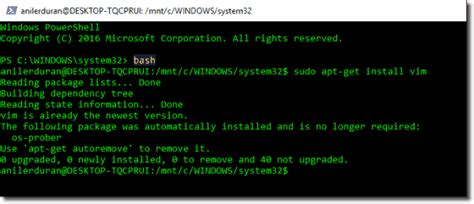 working with windows 10 bash 4sysops