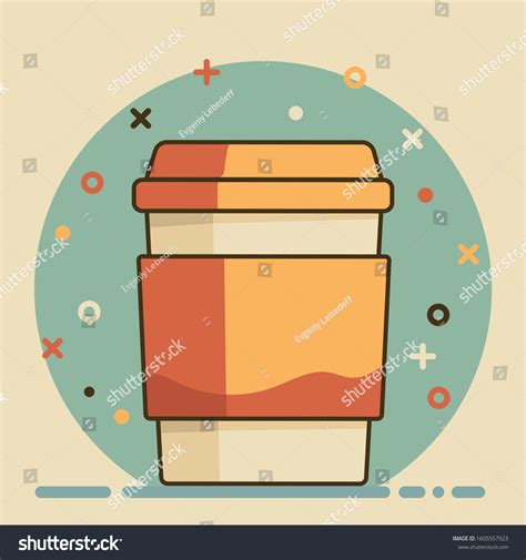 Paper Cup Hot Coffee Retro Style Stock Vector Royalty Free 1605557923