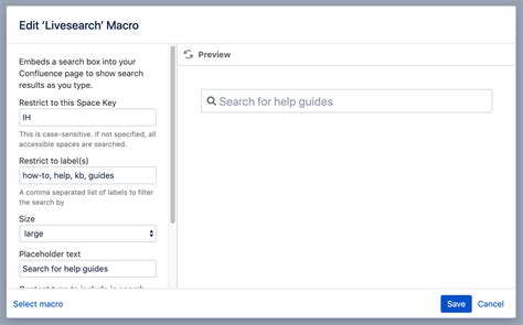 livesearch macro confluence data center and server 7 19 atlassian