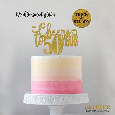 Cheers To 50 Years Cake Topper