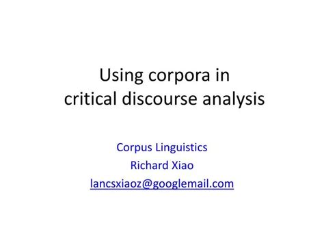 ppt using corpora in critical discourse analysis powerpoint