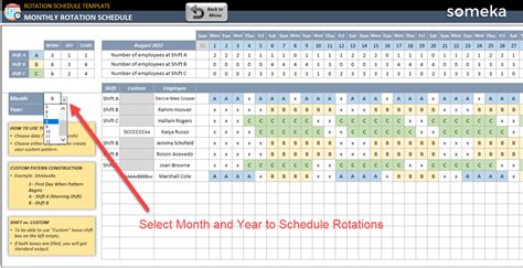 Rotation Schedule Excel Template Staff Rota Planner For Hr