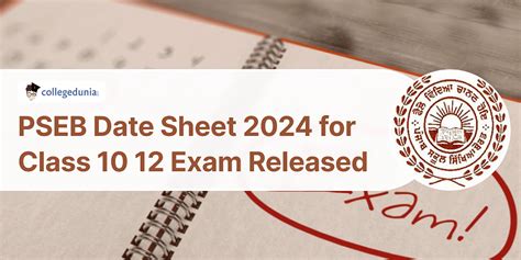 Pseb Date Sheet 2024 For Class 10 And 12 Exam Released Check