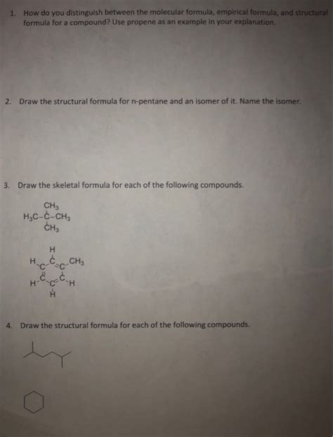 Solved 1 How Do You Distinguish Between The Molecular