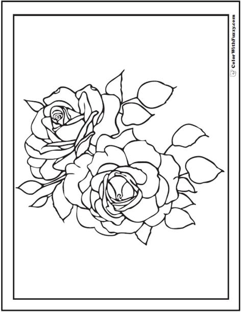73 Rose Coloring Pages Customize Pdf Printables
