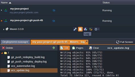 deploy code to containers from git automatically jelastic