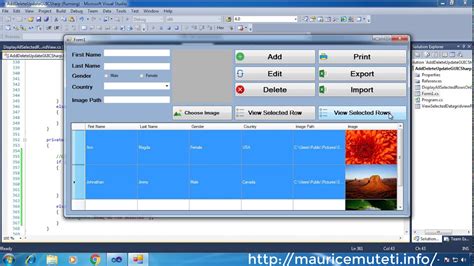 c gui tutorial 30 add edit update delete show selected rows