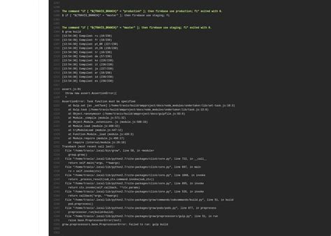build breaks on assertionerror task function must be