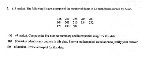 Solved 2 11 Marks The Following List Are A Sample Of The