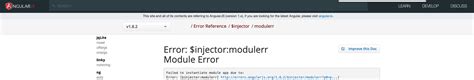 javascript error injector modulerr module error while upgrade