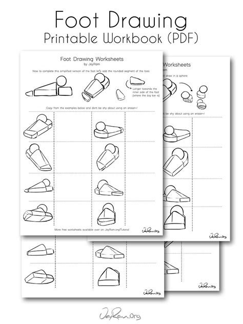 how to draw feet free printable drawing tutorial pdf jeyram art