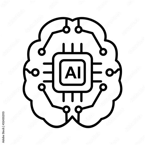 Artificial Intelligence Powered Human Brain Icon To Be Used As A