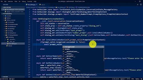 07 bot custom validation dialog python youtube