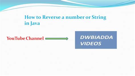 how to reverse number or string in java youtube