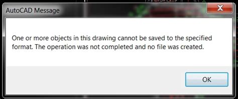 solved one or more objects in the drawing cannot be saved autodesk