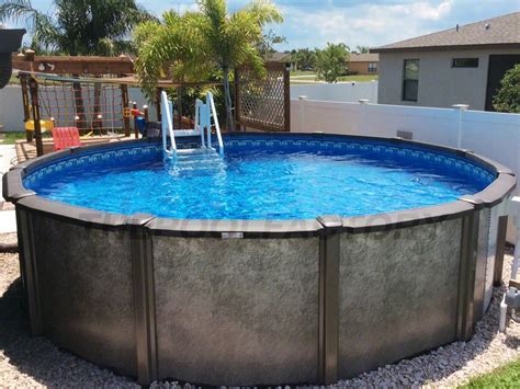 24x54 Saltwater Lx Round Pool Above Ground Pools The Pool Factory