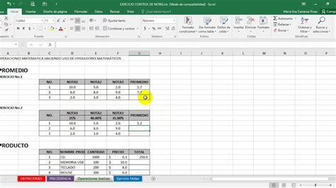 Operaciones Basicas En Excel Suma Resta Multiplicacio