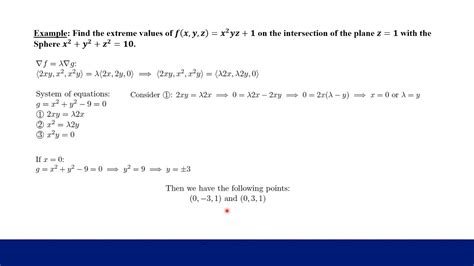 lagrange multipliers example 2 youtube