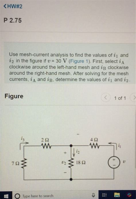 solved p 2 75 use mesh current analysis to find the value