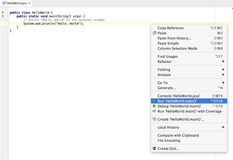 hello world create your first program in java code