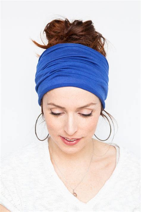 Blue Headband Extra Headband Blue Turban Head Wrap Headband Etsy