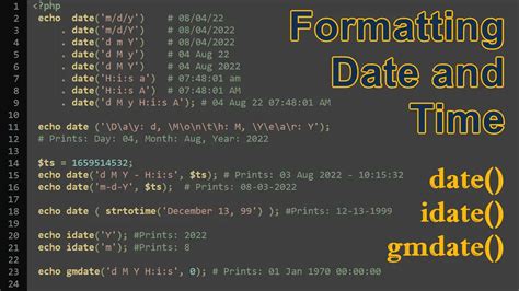 formatting date and time in php brainbell