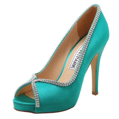 Elegantpark Ep11083 Women Pumps Peep Toe Rhinestones Platform High Heel
