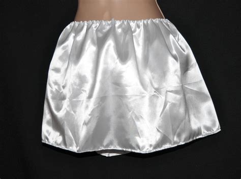 Slip And Double Satin Panties Set Virgin White Silky Satin Etsy