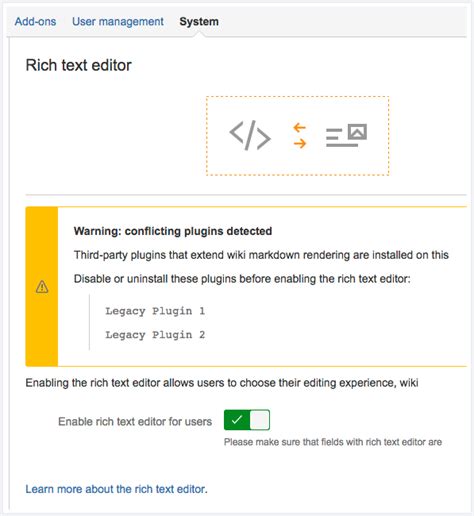 rich text editing administering jira applications data center and