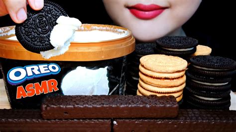 Asmr Oreo Cookies Milk Ice Cream 오레오 아이스크림에 찍먹 Eating Sounds Mukbang