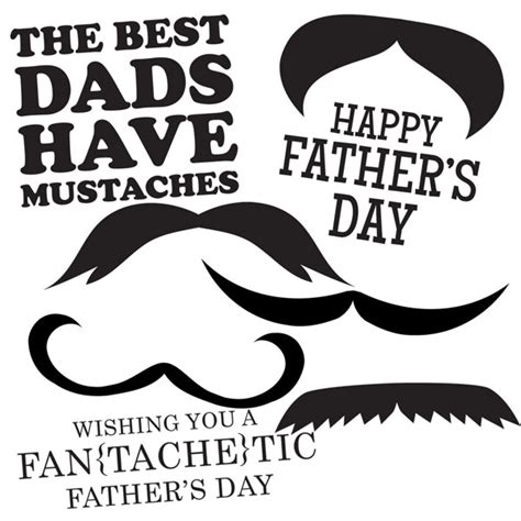 Fathers Day Printable Digital Mustache Stamps — Digital Card Fun