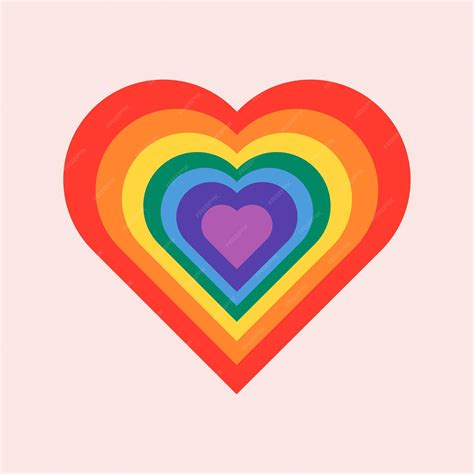 Free Vector Rainbow Heart Vector For Lgbtq Pride Month Concept
