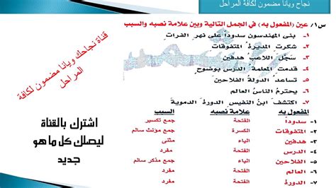 حل تمارين المفعول به للصف السادس ابتدائي المنهج الجديد Youtube
