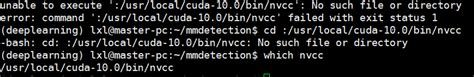 unable to execute usr local cuda 10 0 bin bin nvcc no such file or