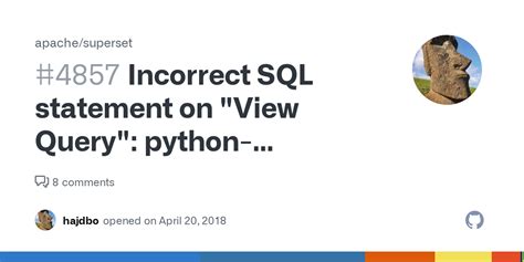 incorrect sql statement on view query python encoded character