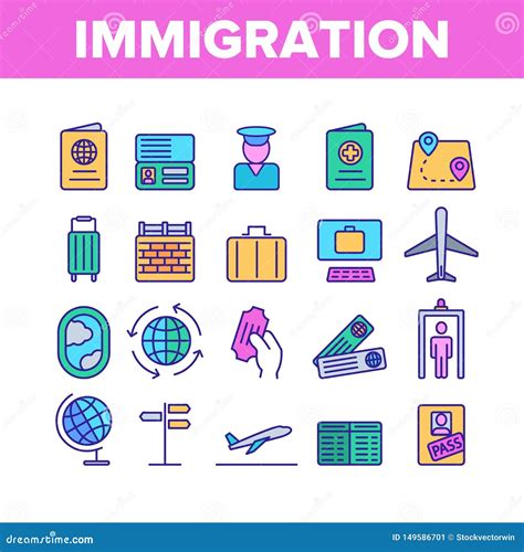 Abroad Travel Documents Vector Illustration Airplane Ticket Passport