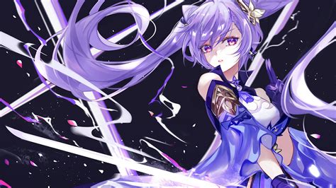 Purple Eyes Hair Keqing Hd Genshin Impact Wallpapers Hd Wallpapers