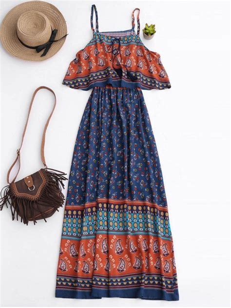 25 49 Floral Layered Maxi Dress Blue Xl Trendy Maxi Dresses Pretty