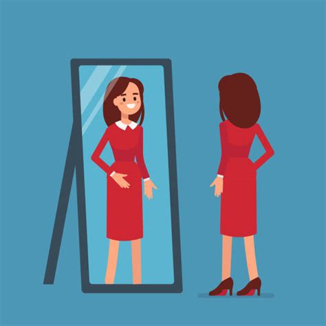 Woman Looking In Mirror Illustrations Royalty Free Vector Graphics