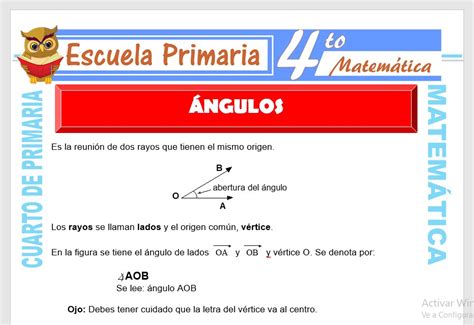Clasificación De Los Ángulos Para Cuarto De Primaria Escuela Primaria