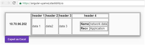 print html table to excel using angular 7 stack overflow