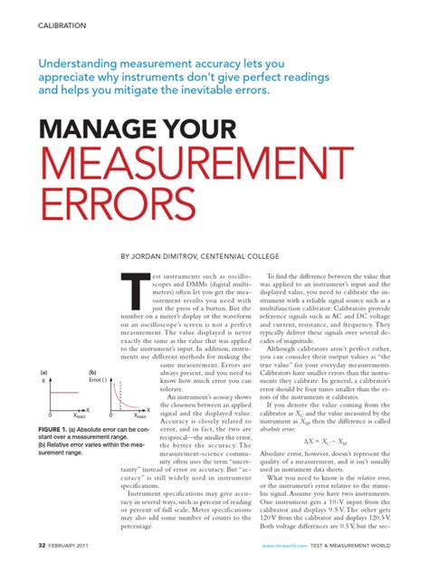 Understanding Measurement Accuracy Managing Errors Through Calibration