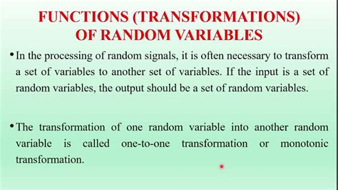 functions transformations of random variables youtube