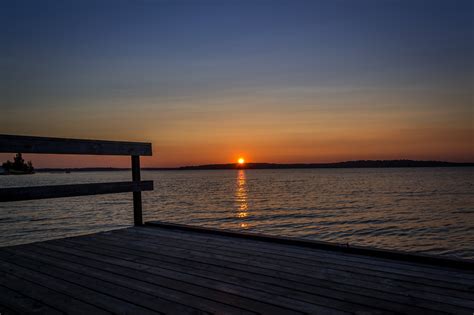 Wallpaper Water Horizon Sky Sunset Sea Sunrise Calm Dock