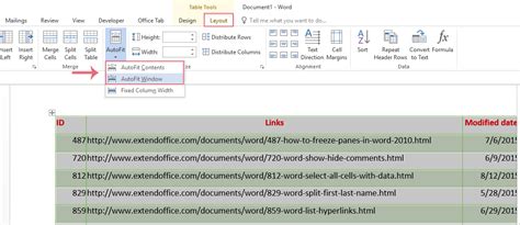 how to paste excel table to word and make table content