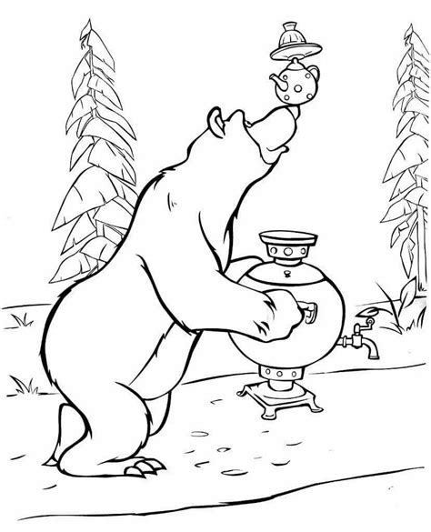 Masha And The Bear Coloring Pages Free Printable Coloring Pages For