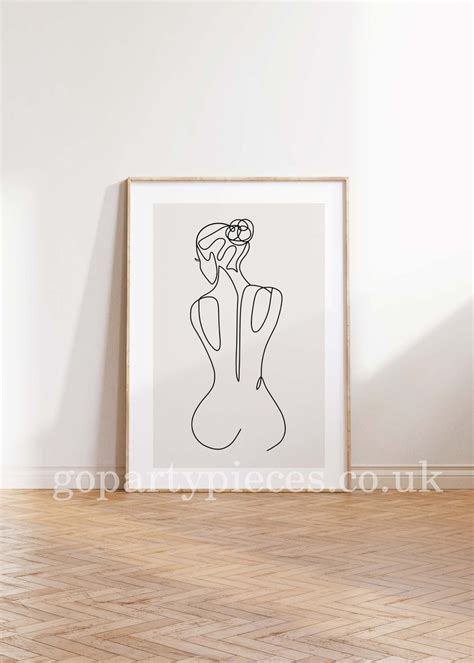 Dibujos A Lápiz Desnudo Dibujo Lineal De Mujer Impresión De Dibujo De