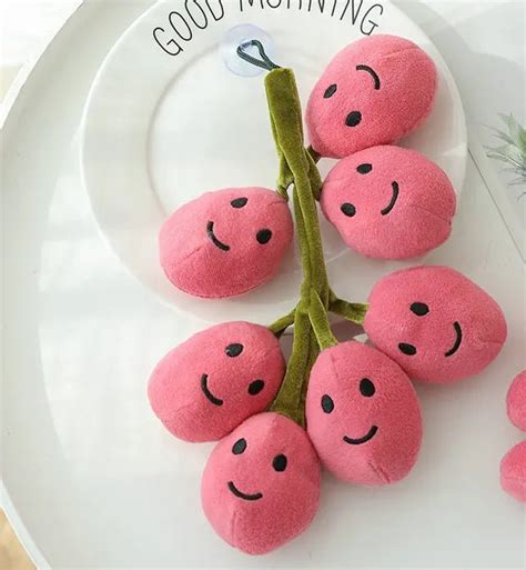 Eggplant Peach Pear Plushie Doll Scribble Snacks