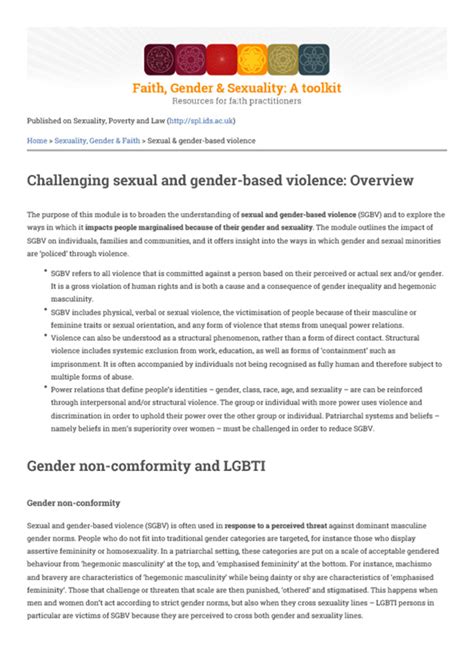 Module 3 Challenging Sexual And Gender Based Violence – Sonke Gender